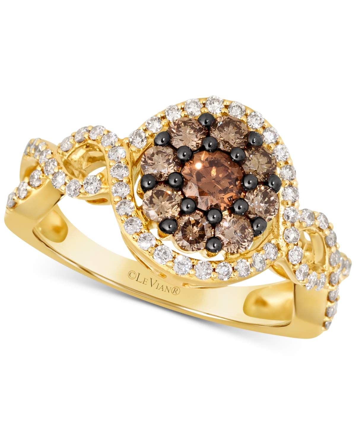 Click here for Le Vian Chocolate Diamond & Nude Diamond Halo Clus... prices