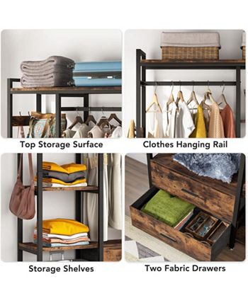 Tribesigns Freestanding Closet Organizer, Clothes Rack with Drawers and ...