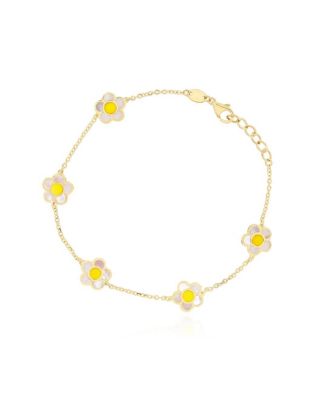 The Lovery Mother of Pearl Daisy Bracelet 14K Gold - Macy's