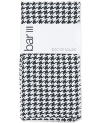 Bar III Men's Houndstooth Pocket Square, Created for Macy's - Macy's
