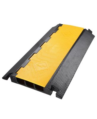 Yescom 3 Channel Cable Protector Ramp Rubber Electrical Wire Cover Cord ...