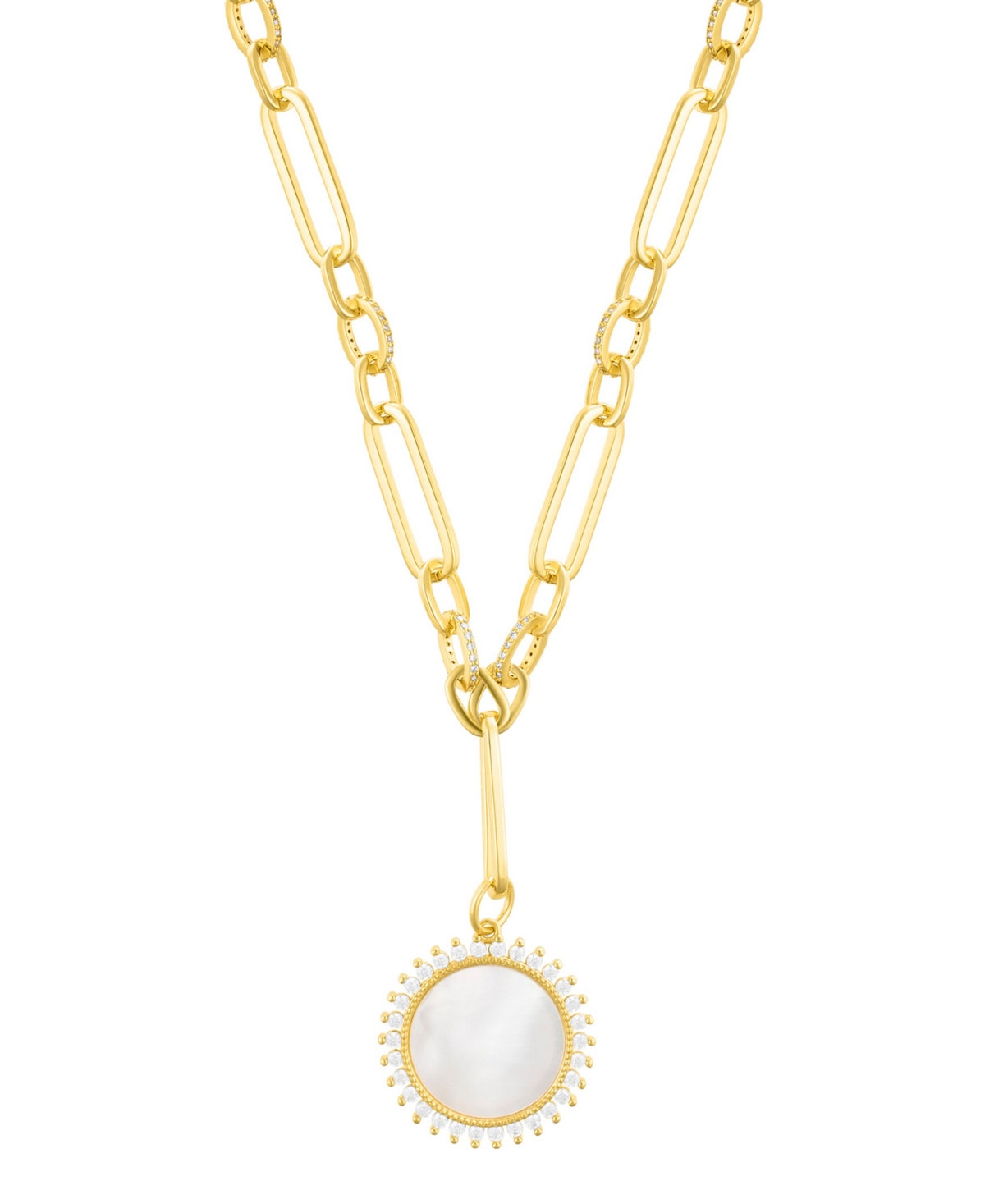 Click here for Adornia Gold Mother of Pearl Cubic Zirconia Halo D... prices