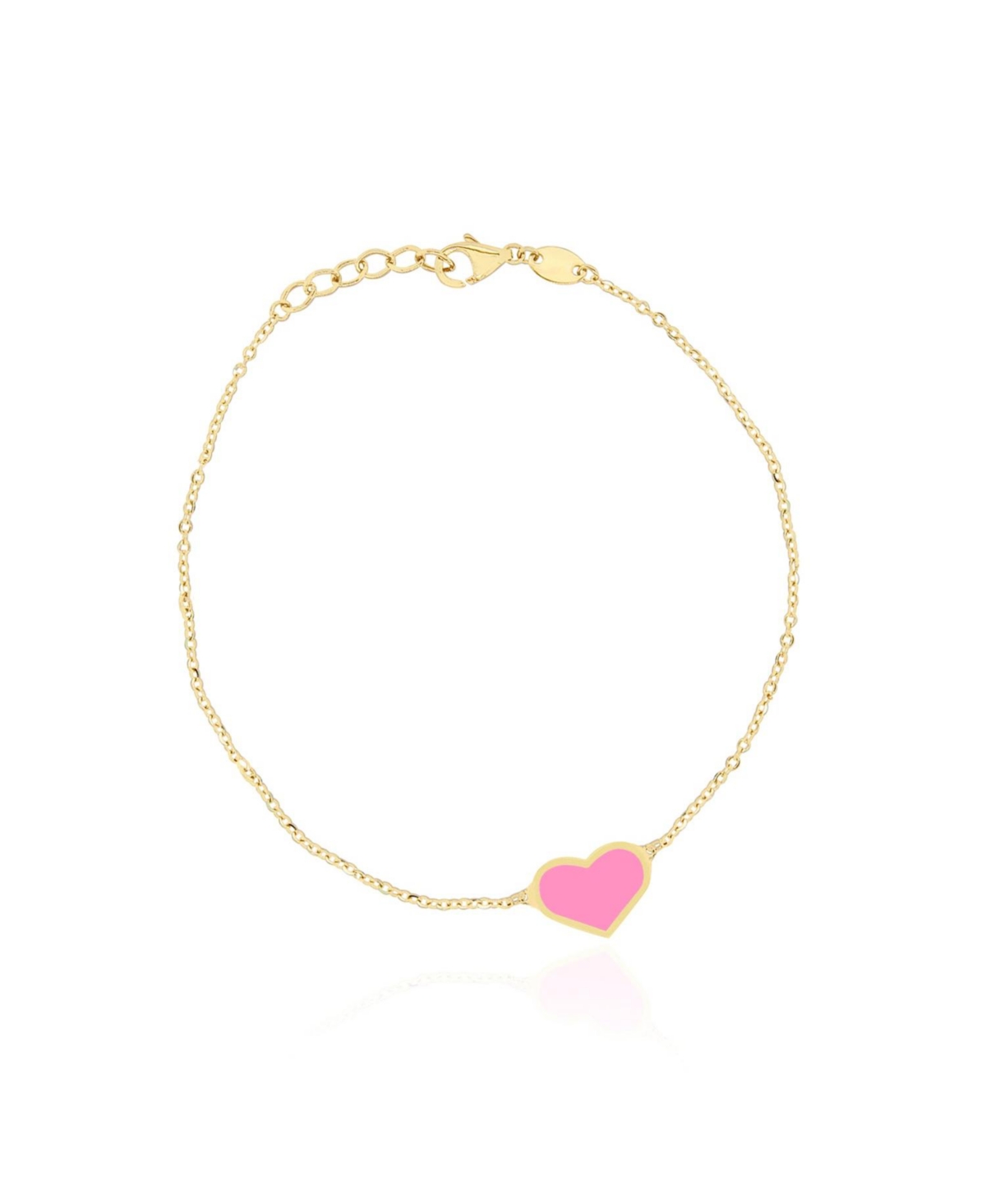Click here for The Lovery Bubblegum Pink Single Heart Bracelet 14... prices