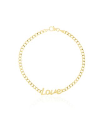 The Lovery Curb Love Bracelet 14K Gold - Macy's
