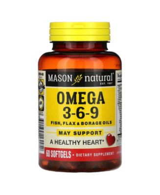 Mason Natural MASON NATURAL, Omega 3-6-9,Fish,FLX,BRG 60 Sgel Ea 1 - Macy's