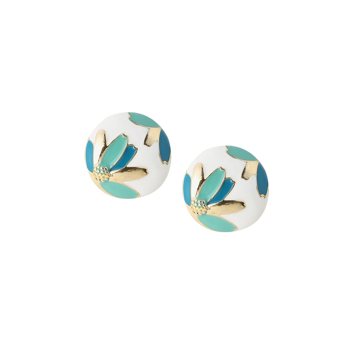 Click here for Sohi Womens The Wild Flower Stud Earrings - Blue prices