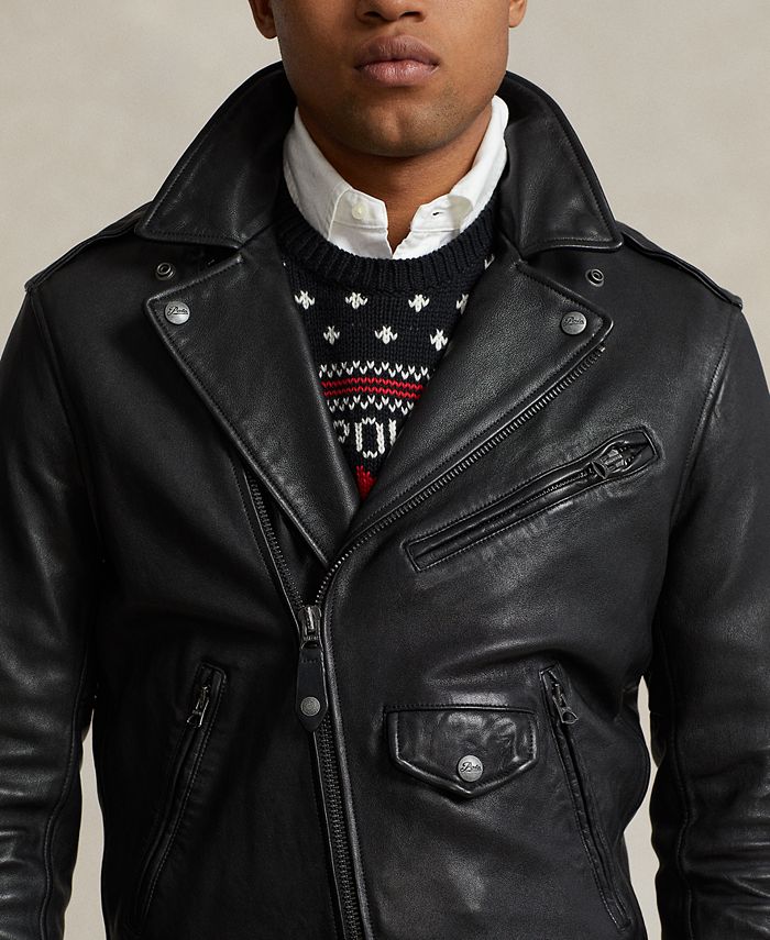 Polo Ralph Lauren Men's Iconic Leather Motorcycle Jacket - Macy's