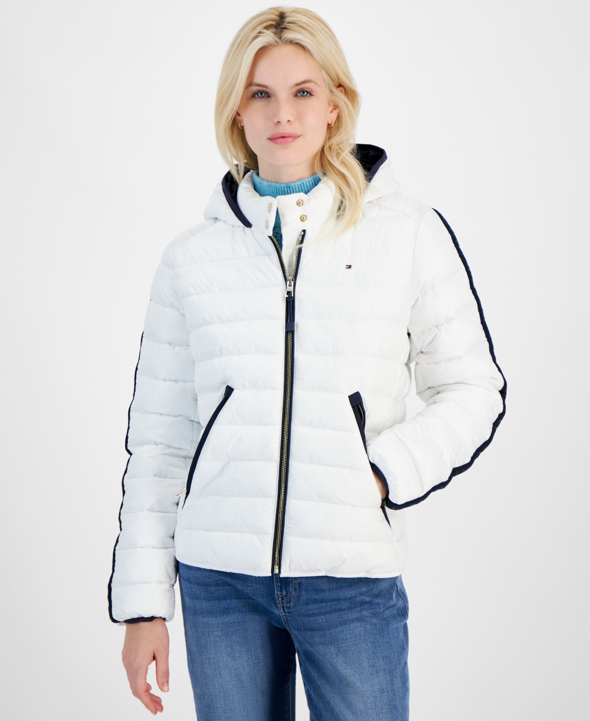 Click here for Tommy Hilfiger Womens Hooded Long-Sleeve Puffer Ja... prices