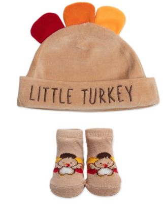Baby Essentials Baby Boy Little Turkey Cap & Sock Set - Macy's