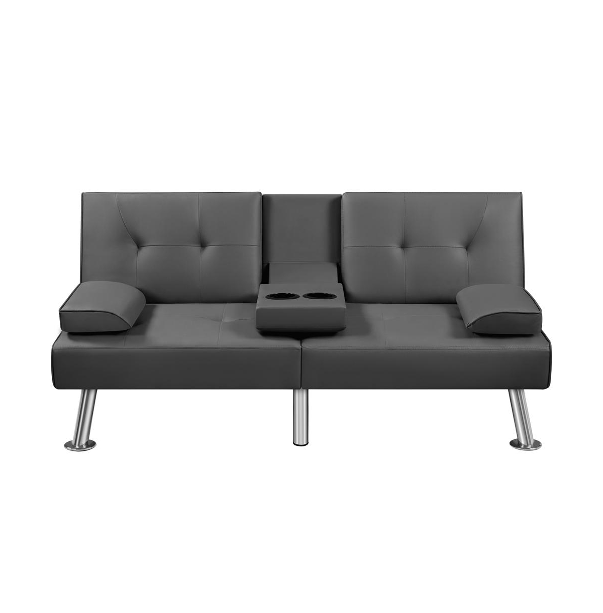 Click here for Yaheetech Faux Leather Convertible Futon Sofa Bed... prices