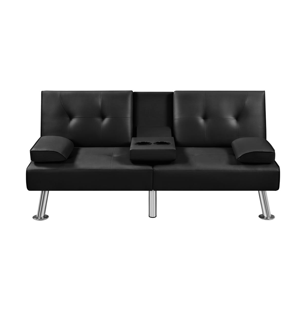 Click here for Yaheetech Faux Leather Convertible Futon Sofa Bed... prices