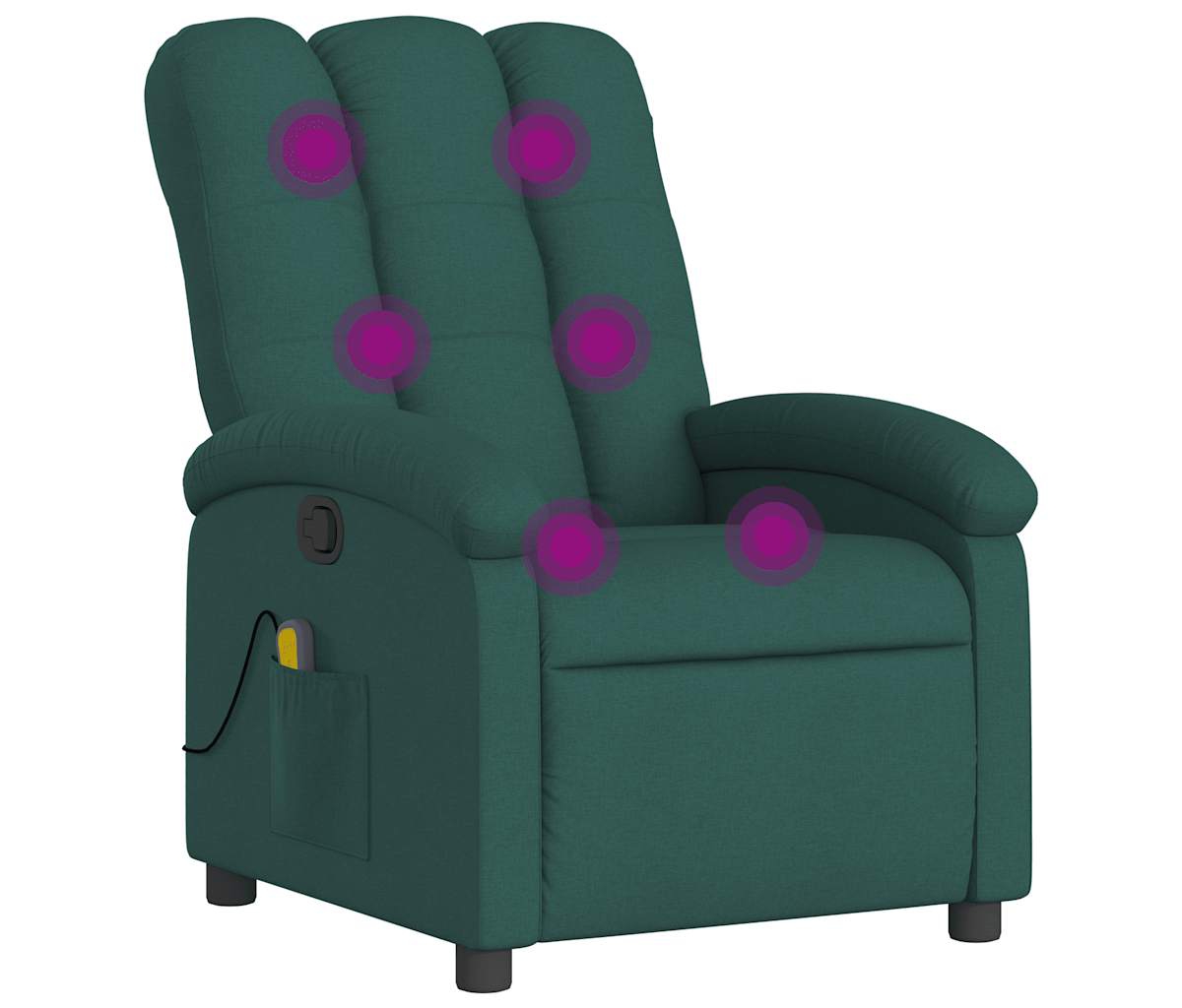 Click here for Massage Recliner Chair Dark Green Fabric - Green prices