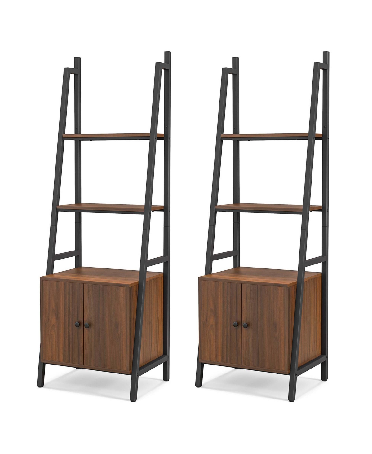 Click here for 2 Pcs Ladder Shelf Industrial Bookcase with Cabine... prices