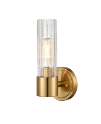 MOOSE Modern Wall Sconce Light Brass Vanity Light with Crackle Glass ...