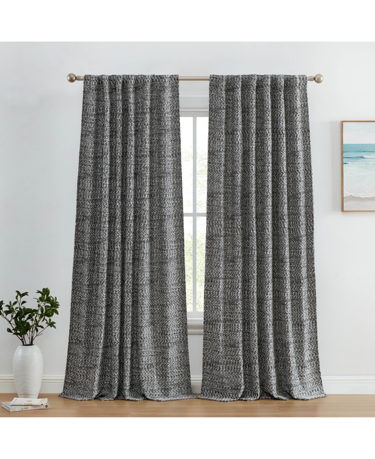 Click here for Hlc.me Easton Jacquard Slub Texture - Privacy Curt... prices