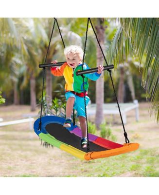 Costway Saucer Tree Swing Surf Kids Outdoor Adjustable Oval Platform ...