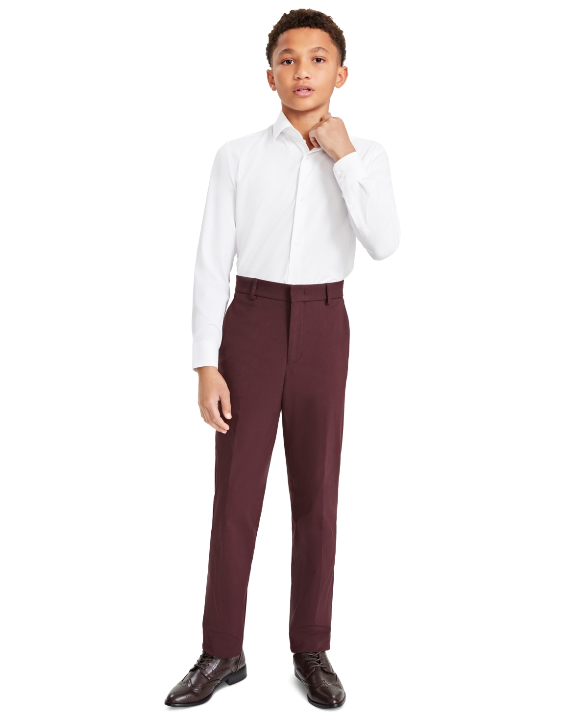 Click here for Big Boys Classic Stretch Dress Pants - Burgundy prices