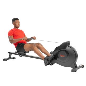 Sunny Health & Fitness Magnetic Rowing Machine Rower, Long Rail Length ...