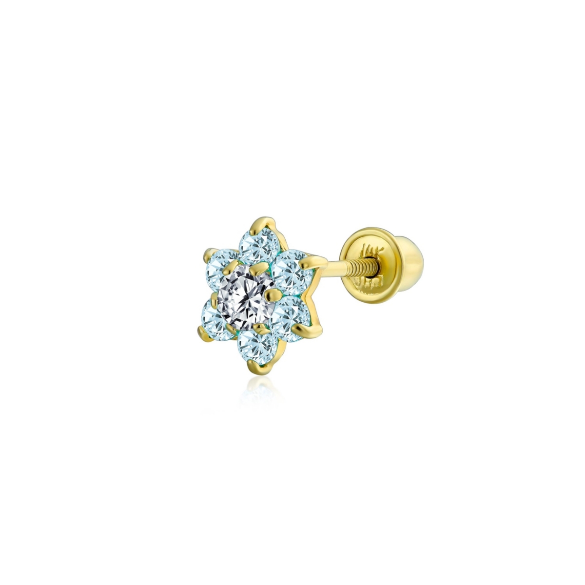 Click here for Bling Jewelry Tiny Aqua Blue Cubic Zirconia Flower... prices