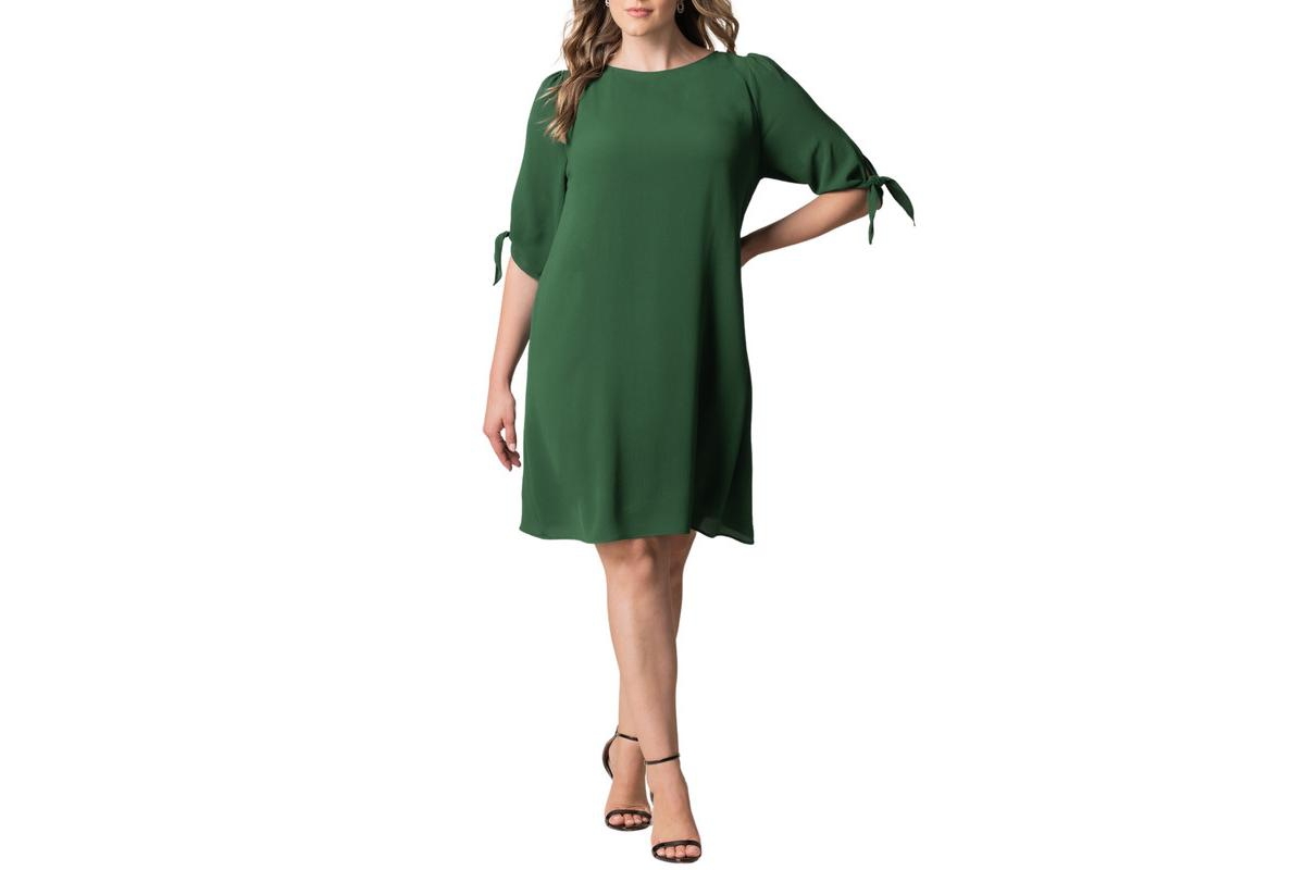 Click here for Kiyonna Plus Size Manhattan Shift Dress with Tie S... prices