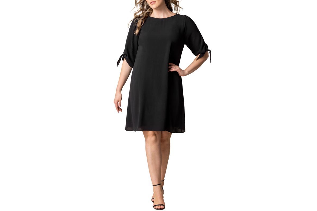 Click here for Kiyonna Plus Size Manhattan Shift Dress with Tie S... prices