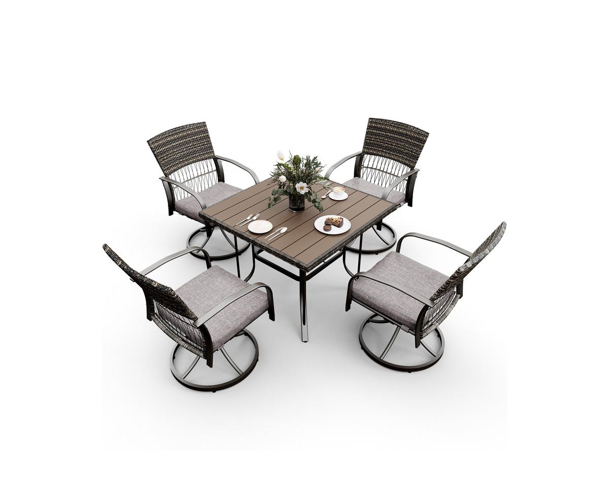 Click here for Pamapic 5-Piece Patio Outdoor Dining Set with Squa... prices