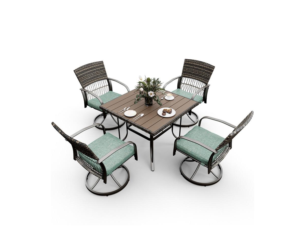 Click here for Pamapic 5-Piece Patio Outdoor Dining Set with Squa... prices