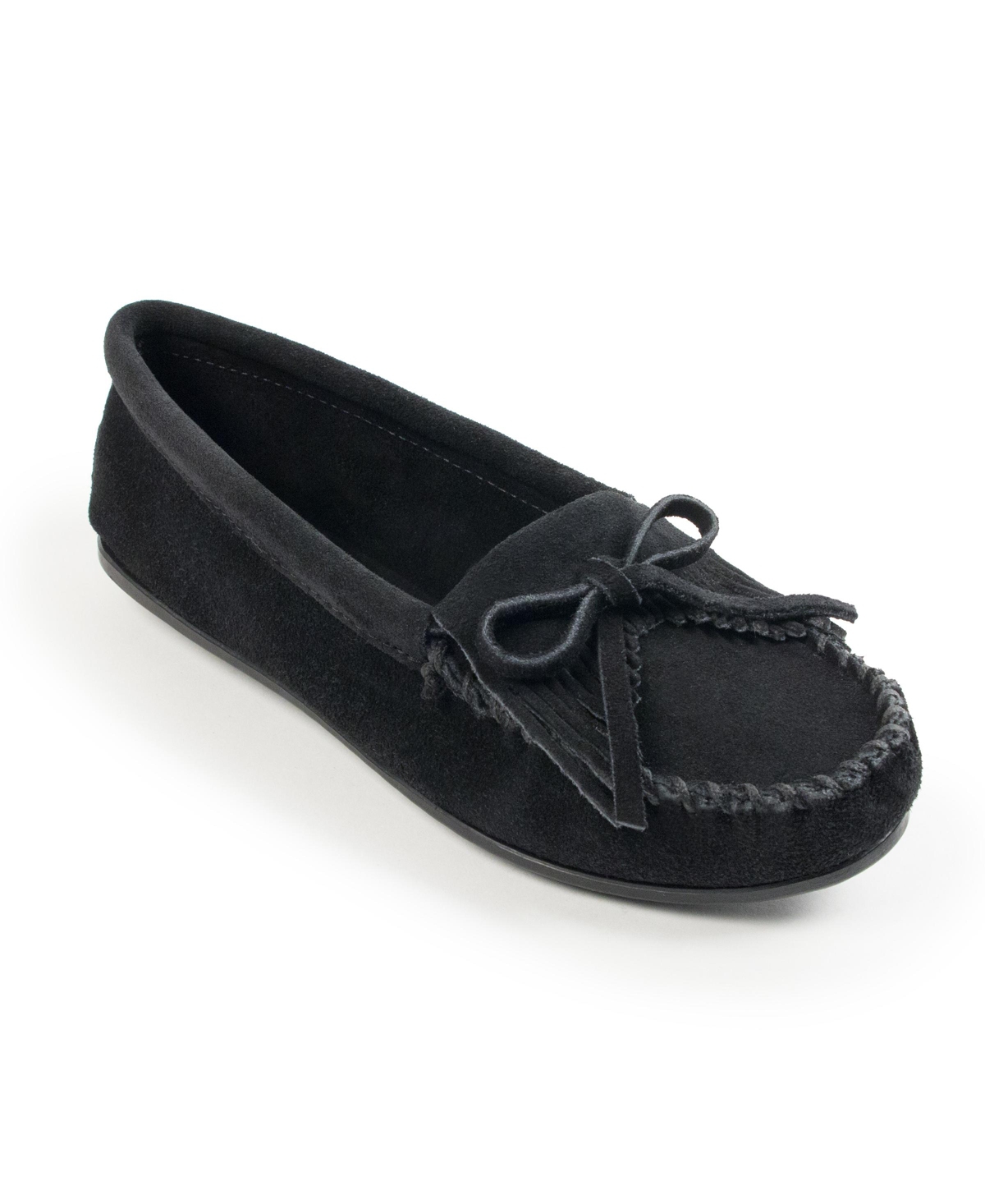 Click here for Minnetonka Womens Kilty Hardsole Moccasin - Black prices