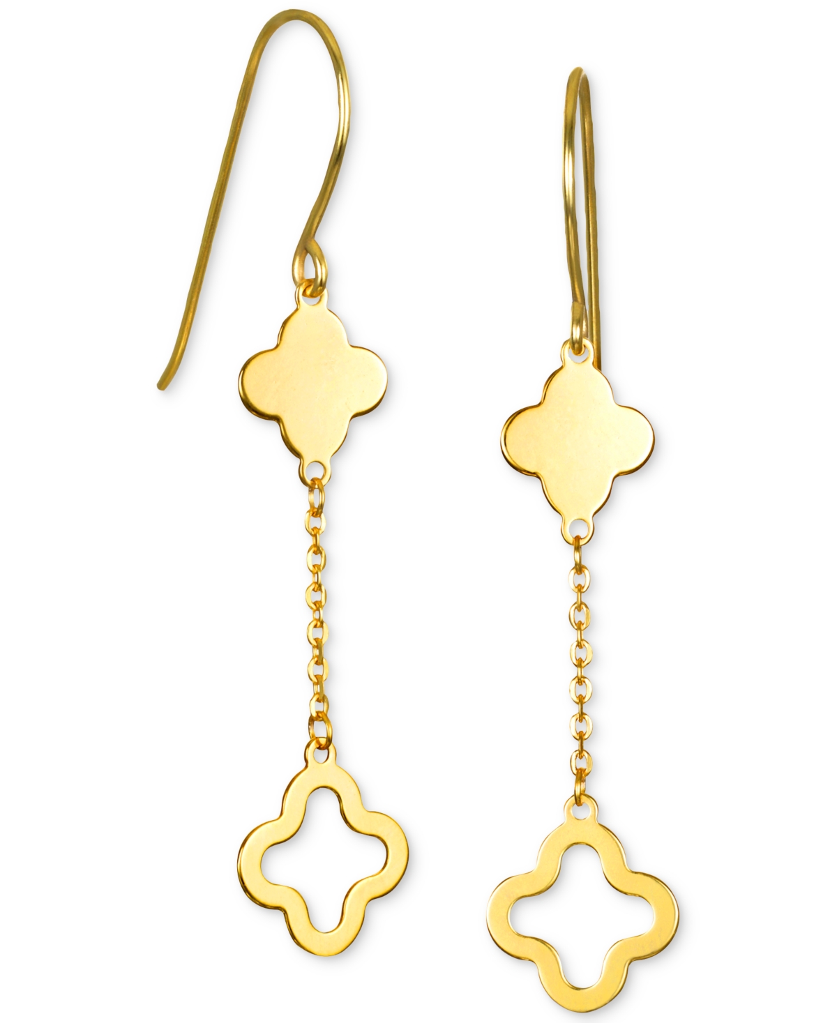 Click here for Solid & Silhouette Clover Chain Link Drop Earrings... prices