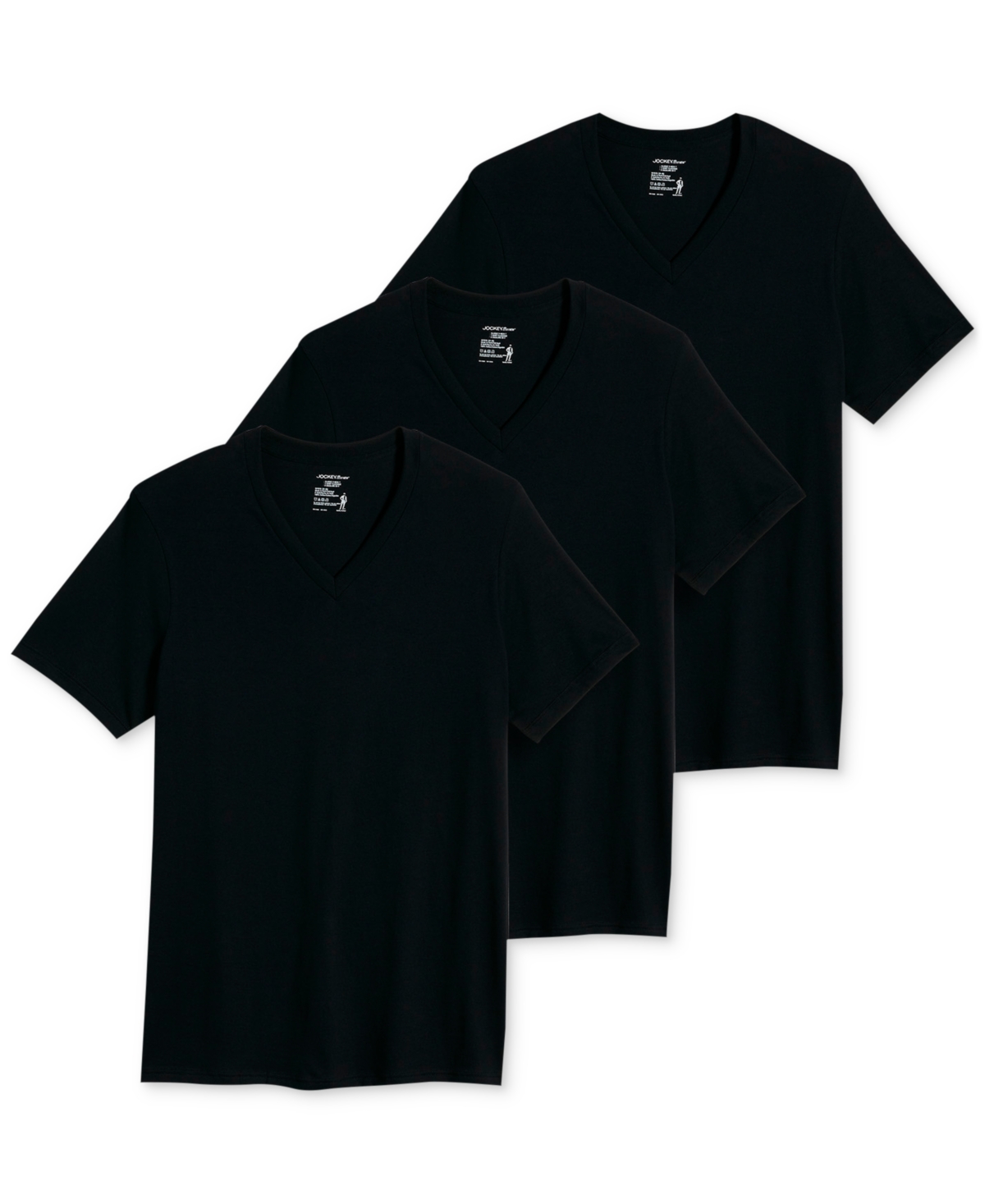 Click here for Mens 3-Pack Classic V-Neck Undershirts - Black prices