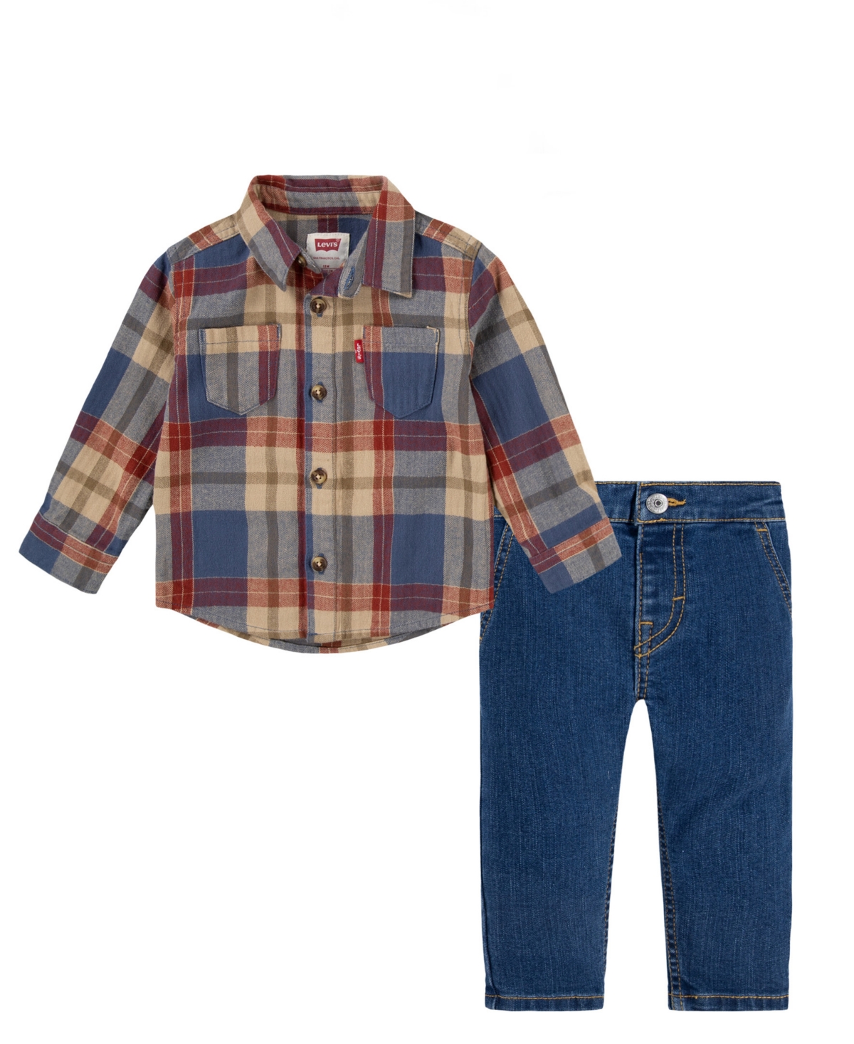 Click here for Levis Infant Boys Flannel Shirt and Taper Pants  2... prices