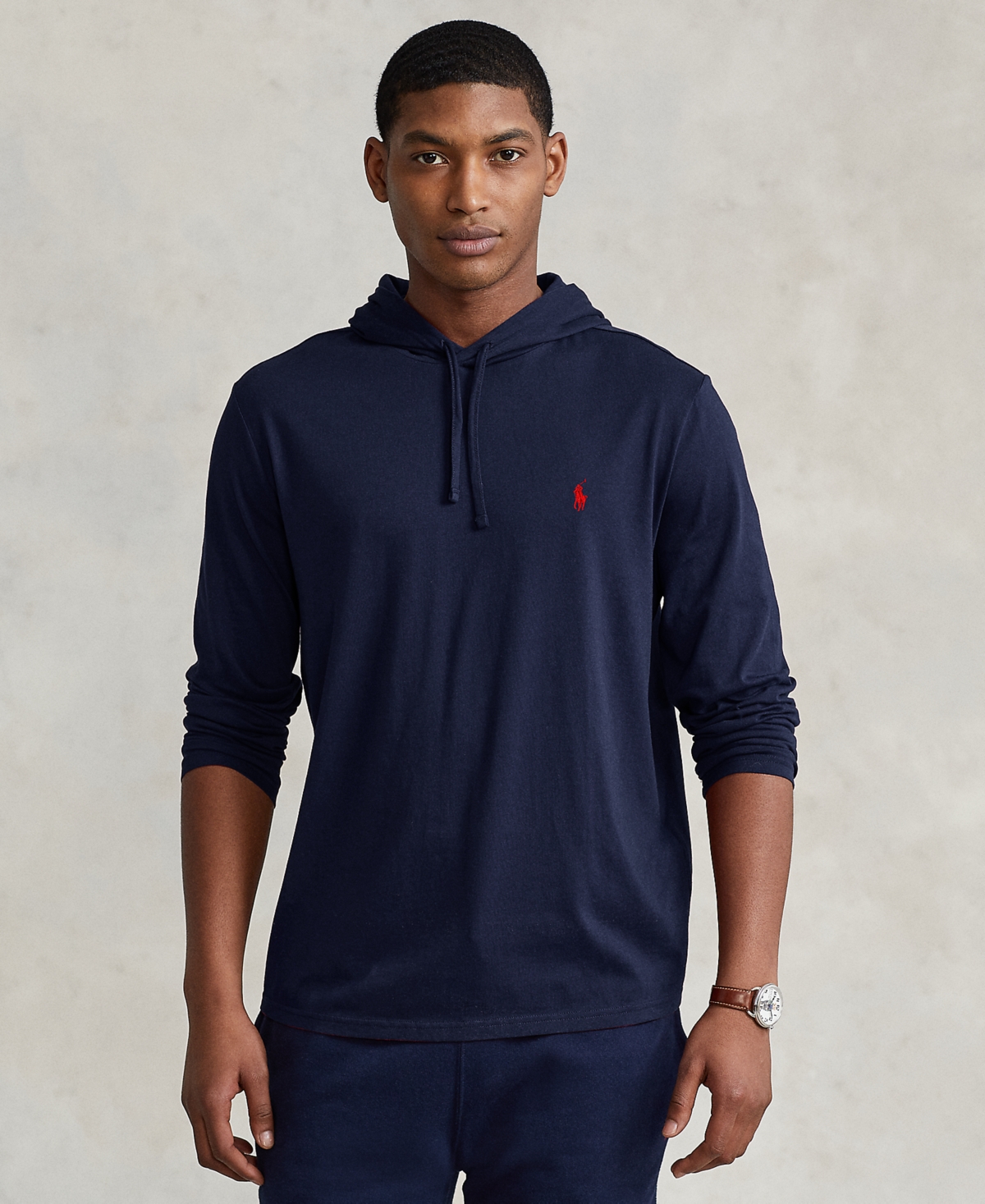 Polo Ralph Lauren Mens Jersey Hooded T-Shirt - Navy