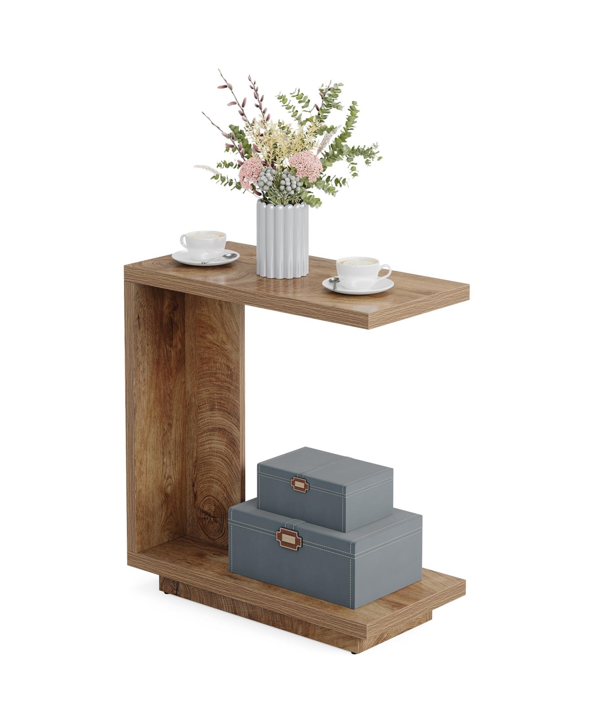 Click here for Tribesigns C-Shaped Side Table  2-Tier Narrow End... prices