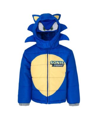 Sega Little Boys Sonic The Hedgehog Zip Up Winter Coat Puffer Jacket ...