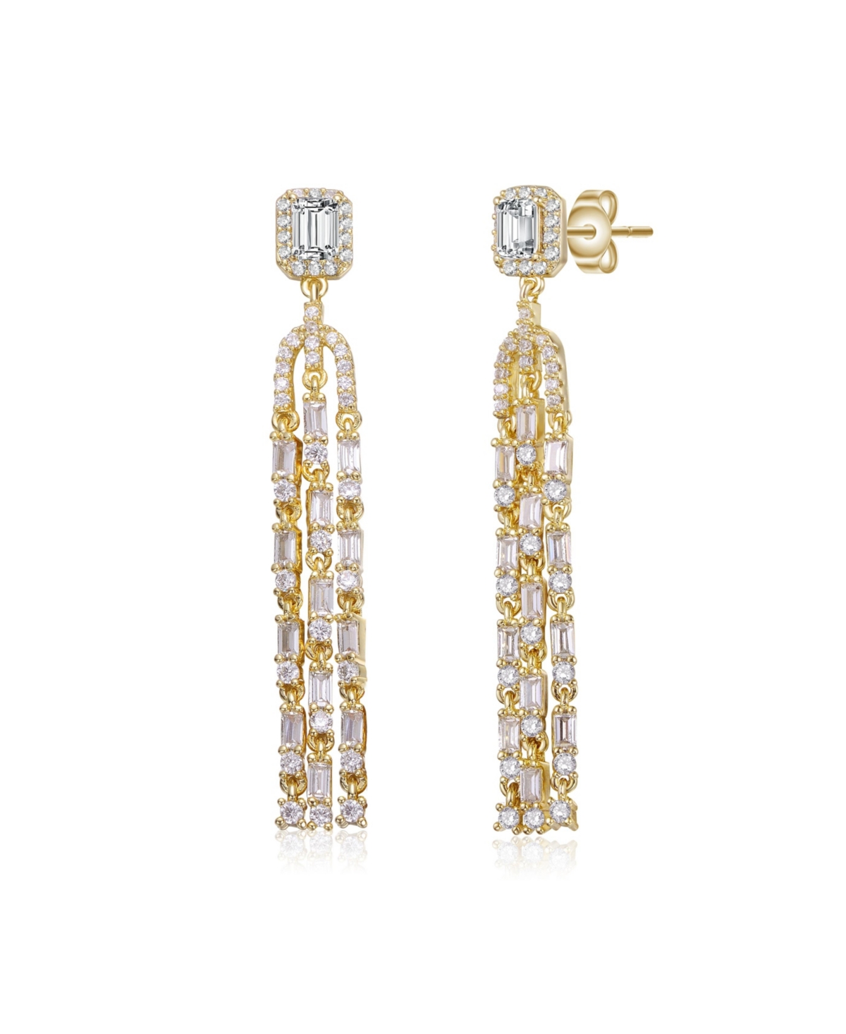 Click here for 14k Gold Plated Chandelier Bridal Dangle Earrings... prices