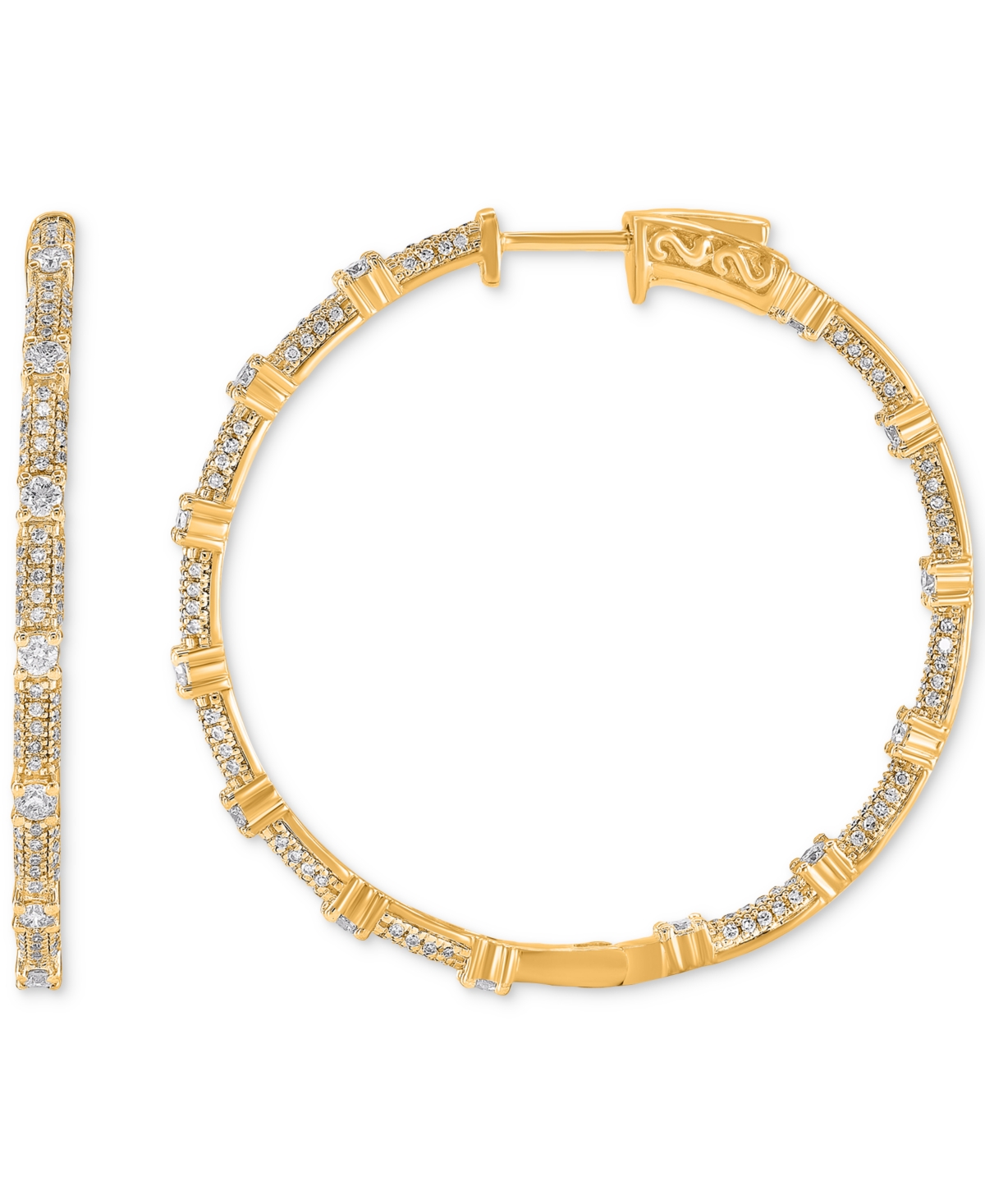Click here for Diamond Cluster Hoop Earrings (1-1/2 ct. t.w.) in... prices