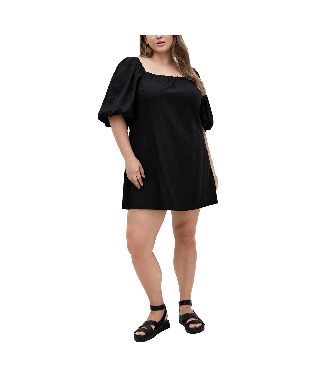 Click here for City Chic Plus Size 100 Linen Chrissy Dress - Blac... prices