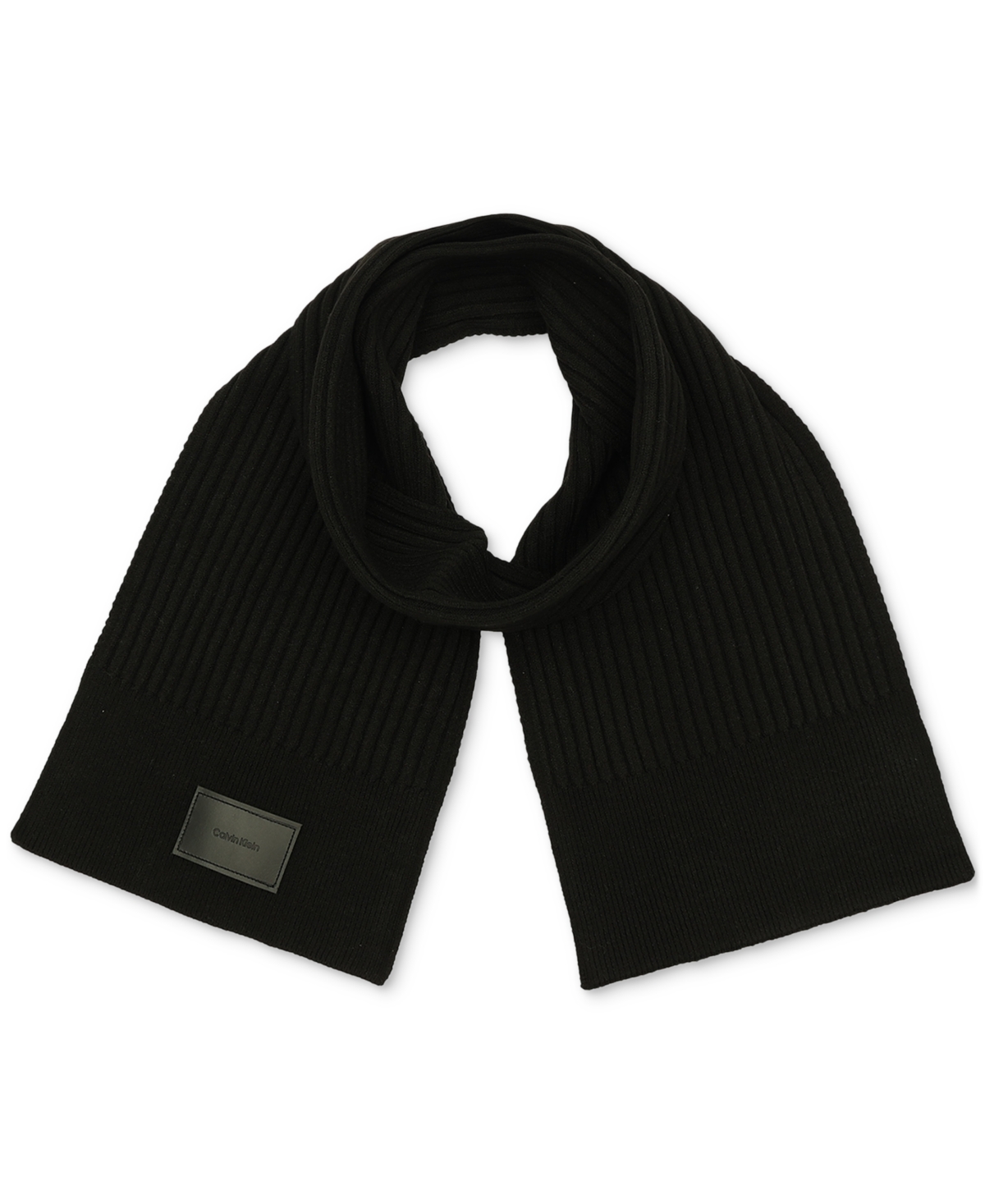 Click here for Calvin Klein Mens Mixed Stitch Scarf - Black prices
