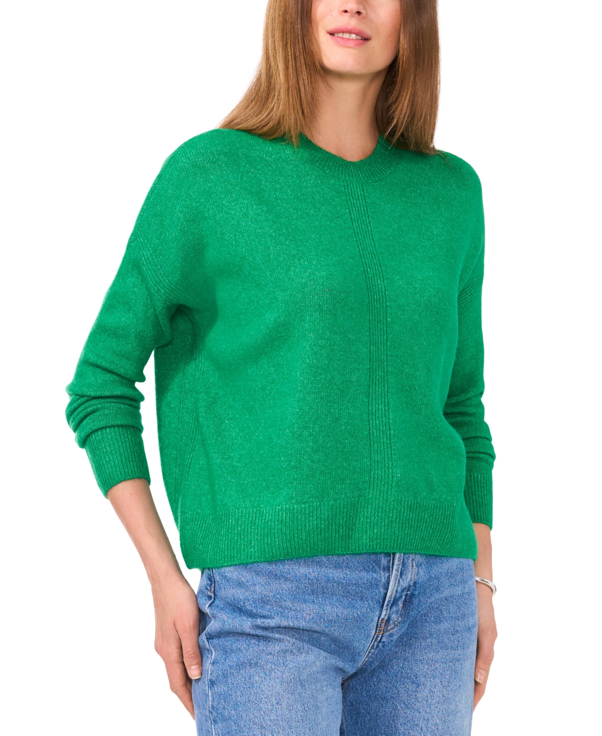 Click here for Vince Camuto Womens Ribbed Crewneck Long-Sleeve Sw... prices