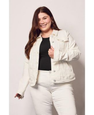 SLINK Jeans Plus Size Color Denim Jacket in 25.5" Length - Macy's