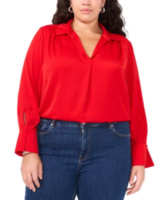 Vince Camuto Plus Size Collared Blouse - Macy's