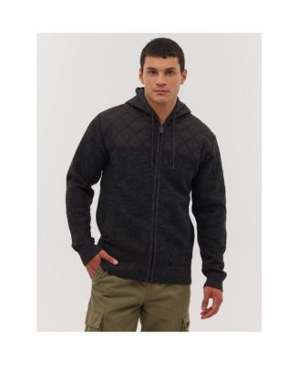 Bench DNA Men's Kravitz Quilted Yoke Hooded Zip-Up Sweater - Macy's