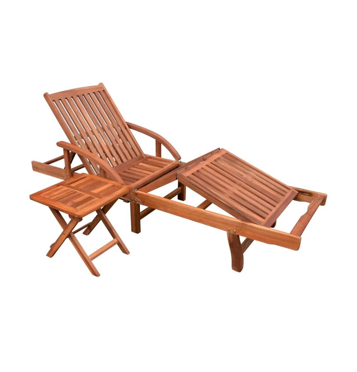 Click here for vidaXL Sun Lounger with Table Solid Acacia Wood -... prices
