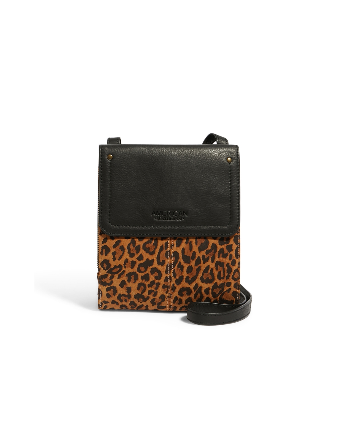 Click here for American Leather Co. Kansas Crossbody - Leopard Pr... prices