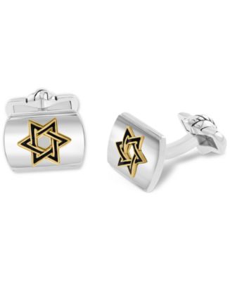 EFFY® Men's Star Of David Cufflinks in Sterling Silver & 18k Gold ...