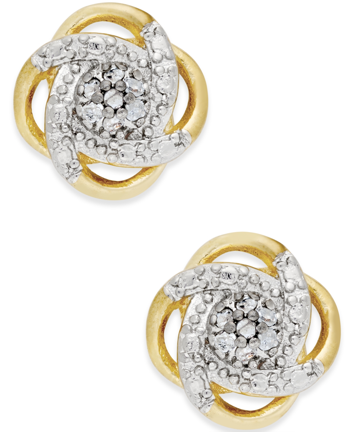 Click here for Diamond Love Knot Stud Earrings in Sterling Silver... prices