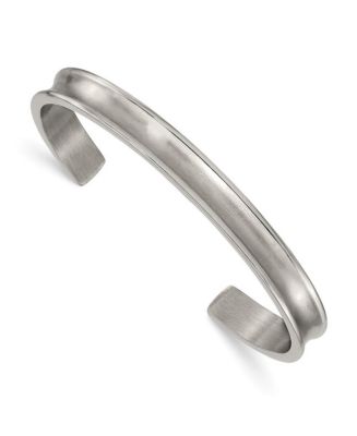 Chisel Titanium Brushed with Polished Edge Cuff Bangle - Macy's