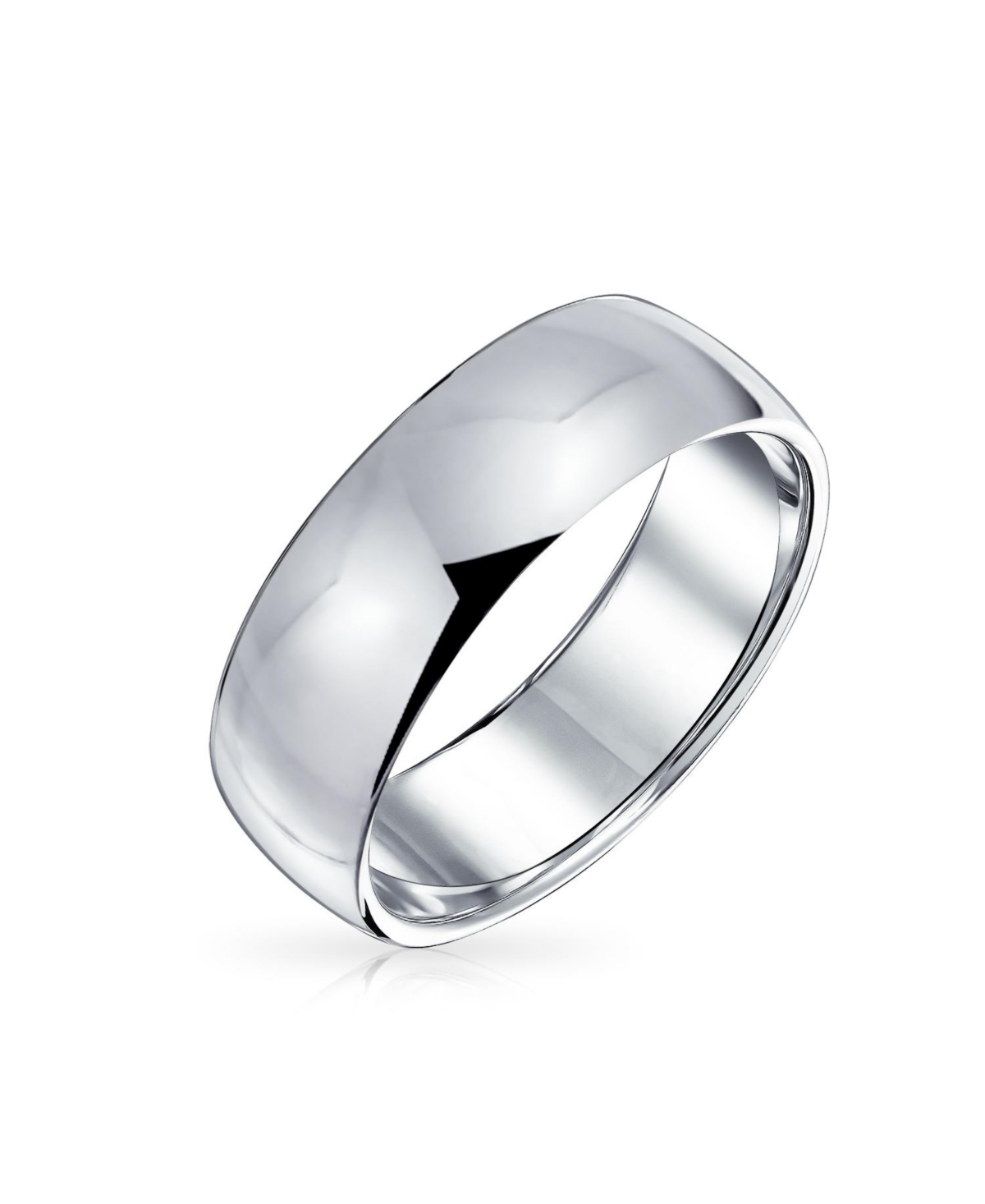 Click here for Bling Jewelry Simple Polished Wide Dome .925 Sterl... prices