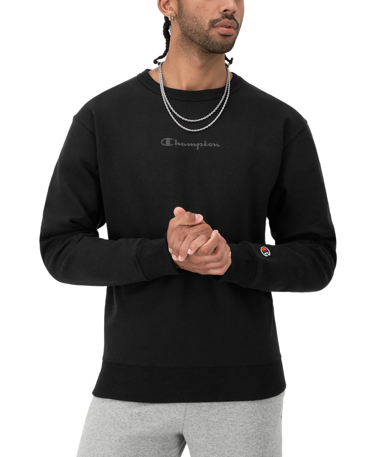 Click here for Champion Mens Classic Crewneck Sweatshirt - Black prices