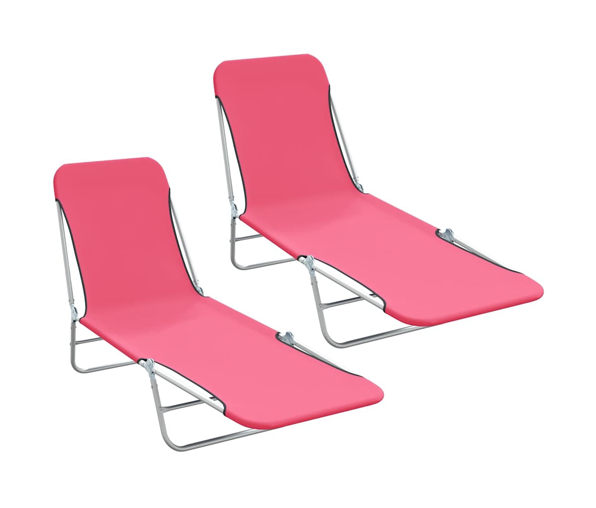Click here for vidaXL Folding Sun Loungers 2 pcs Steel and Fabric... prices
